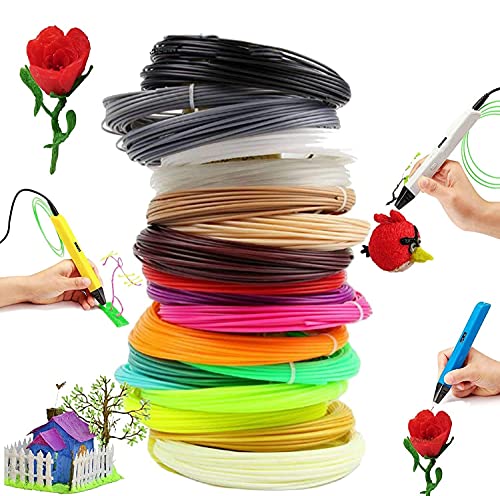 3D Pen / 3D Printer Filament ABS 1.75mm Plastic 328 Linear Feet Pack of 20 Colors Filaments 16.4 ft Each. Each Color in a Separate Vacuum Sealed Pack for Easy use