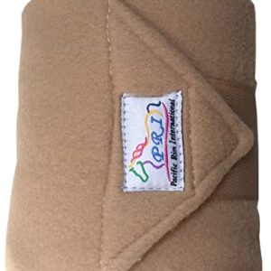 PRI Pacific Rim International Set of Four Fleece Polo Wraps, Sand Beige/Khaki/Tan, Horse Size