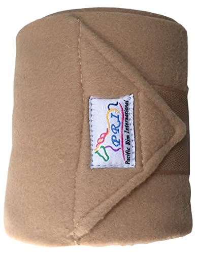 PRI Pacific Rim International Set of Four Fleece Polo Wraps, Sand Beige/Khaki/Tan, Horse Size