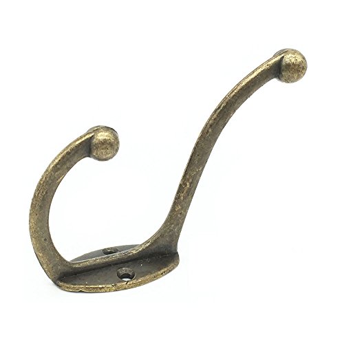 Richohome Retro Dual Coat and Hat Hook- Pack of 10