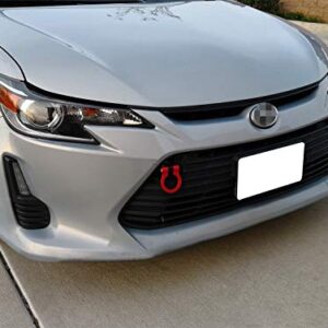 iJDMTOY Red Track Racing Style Tow Hook Ring Compatible With 2014-2016 Scion tC, Made of Lightweight Aluminum