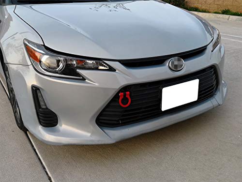 iJDMTOY Red Track Racing Style Tow Hook Ring Compatible With 2014-2016 Scion tC, Made of Lightweight Aluminum