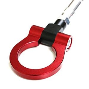 iJDMTOY Red Track Racing Style Tow Hook Ring Compatible With 2014-2016 Scion tC, Made of Lightweight Aluminum