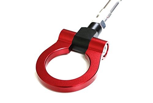 iJDMTOY Red Track Racing Style Tow Hook Ring Compatible With 2014-2016 Scion tC, Made of Lightweight Aluminum