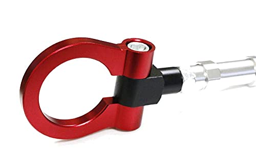 iJDMTOY Red Track Racing Style Tow Hook Ring Compatible With 2014-2016 Scion tC, Made of Lightweight Aluminum