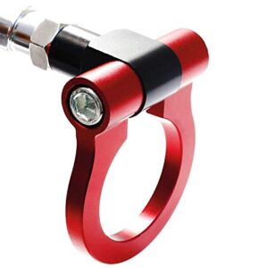 iJDMTOY Red Track Racing Style Tow Hook Ring Compatible With 2014-2016 Scion tC, Made of Lightweight Aluminum