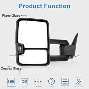 ECCPP® Towing Mirrors Replacement fit for 1988-1998 for Chevy for GMC C1500 C2500 C3500 K1500 K2500 K3500 Truck Tow Mirrors Pair