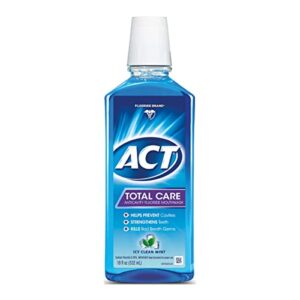 ACT Total Care Anticavity Fluoride Mouthwash ICY Clean Mint 18 oz (Pack of 4)