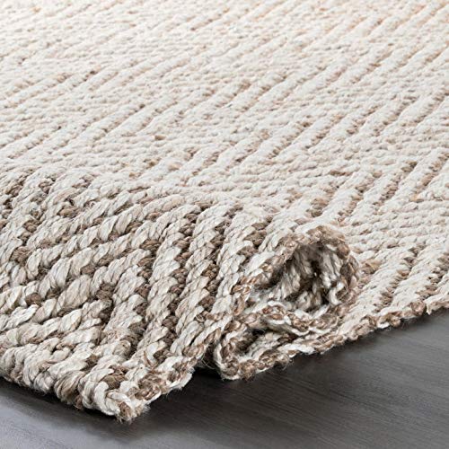 nuLOOM Vania Chevron Jute Area Rug, 4' x 6', Off-white