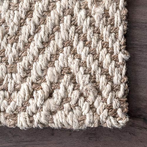 nuLOOM Vania Chevron Jute Area Rug, 4' x 6', Off-white