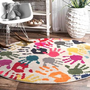 nuLOOM Pinkie Handprint Kids Area Rug, 5' x 8', Multi