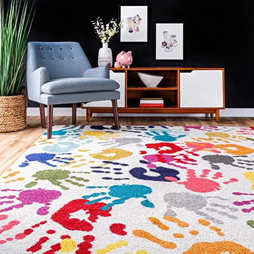 nuLOOM Pinkie Handprint Kids Area Rug, 5' x 8', Multi