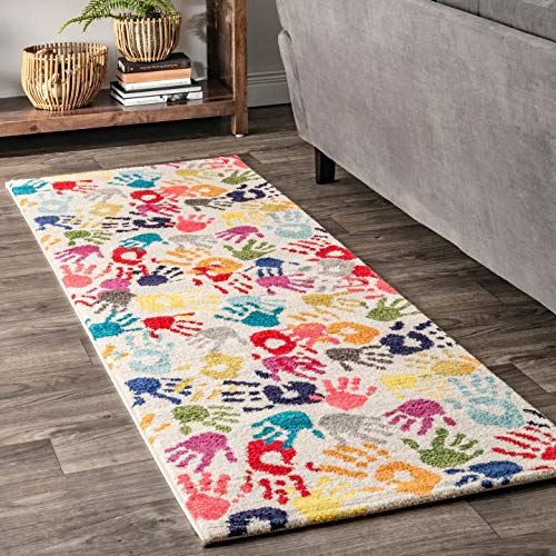 nuLOOM Pinkie Handprint Kids Area Rug, 5' x 8', Multi