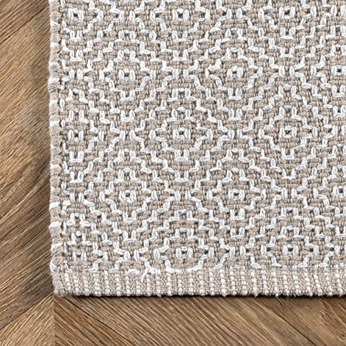 nuLOOM Lorretta Geometric Cotton Area Rug, 6' x 9', Taupe