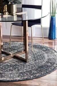 nuloom vintage kellum area rug, 5' 3" round, slate