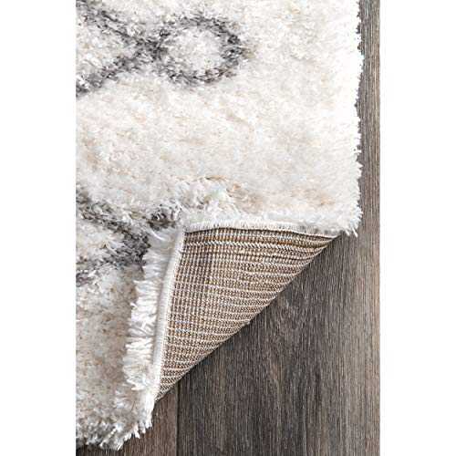 nuLOOM Stasia Diamond Shag Area Rug, 5' 3" x 7' 6", Grey