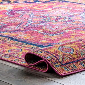 nuLOOM Jaclyn Bohemian Medallion Area Rug, 5' x 7' 5", Pink