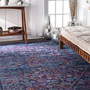 nuLOOM Vintage Medallion Rima Area Rug, 4' x 6', Purple