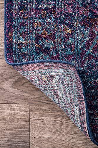 nuLOOM Vintage Medallion Rima Area Rug, 4' x 6', Purple