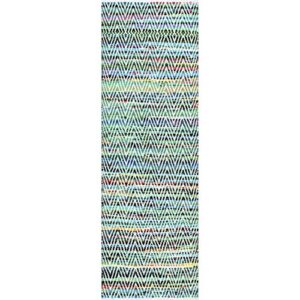 nuLOOM Rochell Hand Woven Chevron Runner Rug, 2' 6" x 8', Green