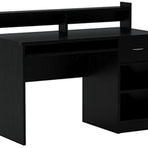 OneSpace Essential Computer Desk, Hutch with Pull-Out Keyboard, Black