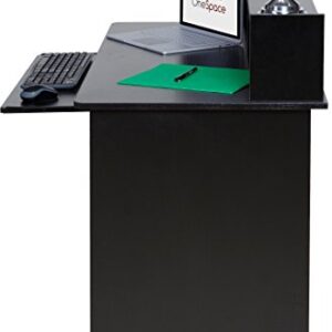 OneSpace Essential Computer Desk, Hutch with Pull-Out Keyboard, Black