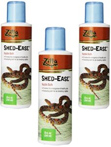 zilla reptile health supplies shed-ease bath, 8-ounce bottles (3 pack)