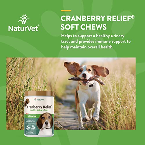 NaturVet – Cranberry Relief Plus Echinacea – Helps Support a Healthy Urinary Tract & Immune System – 120 Soft Chews