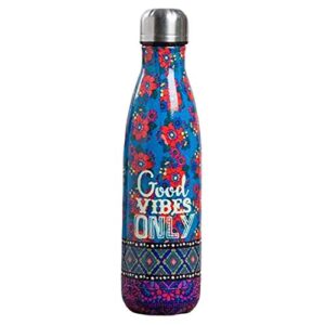 natural life "good vibes only" double wall water bottle