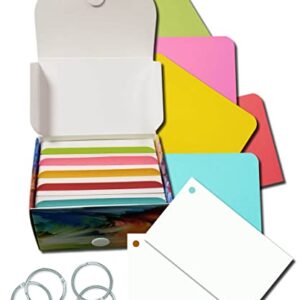 Debra Dale Designs ~ Made RIGHT in the USA ~ 3" x 5" Blank White Index Cards Study System ~ 200 Cards ~ 5 Bright Dividers ~ Hole Punched ~ 4 Quality Binder Rings ~ 326 gsm ~ Great for notecards