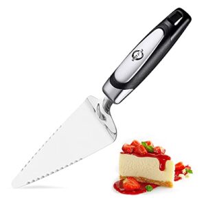 vofo flatware pie server stainless steel cake pizza cutter tart dessert slicer (black)