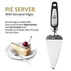 VOFO Flatware Pie Server Stainless Steel Cake Pizza Cutter Tart Dessert Slicer (Black)