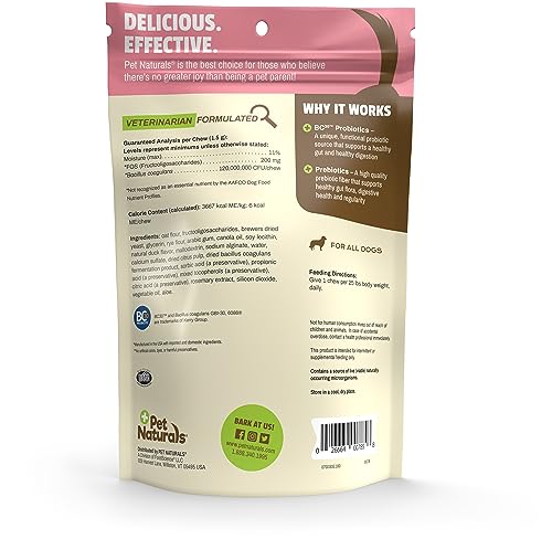 Pet Naturals Daily Probiotic for Dogs, Duck Flavor, 160 Bite Sized Chews - Vet Recommended Digestive and Immune Support Supplement