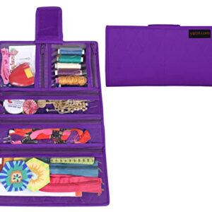 Yazzii Compact Craft Organizer Tote Bag - Portable Storage Bag Organizer - Multipurpose Storage Organizer for Crafts, Cosmetics & Jewelry-Purple