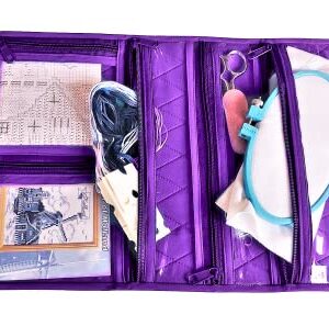 Yazzii Compact Craft Organizer Tote Bag - Portable Storage Bag Organizer - Multipurpose Storage Organizer for Crafts, Cosmetics & Jewelry-Purple