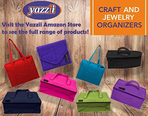 Yazzii Compact Craft Organizer Tote Bag - Portable Storage Bag Organizer - Multipurpose Storage Organizer for Crafts, Cosmetics & Jewelry-Purple