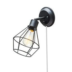 Globe Verdun 1 Matte Black Wall Sconce