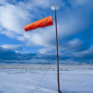 Anley 30 Inch Windsock - Rip-stop Polyester Wind Direction Measurement Sock Bag with Reflective Belt - For Outdoors Airport Farm & Park - Orange 2.5 Feet