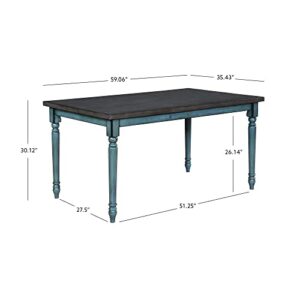 Powell Furniture Willow Dining Table, Multicolor, 35.1/2" x 59" x 30.1/4"