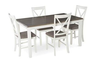 powell furniture jane 5 piece dining set, white