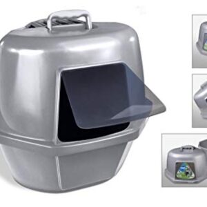 Van Ness Corner Enclosed Cat Pan, Silver, Large (CP9)