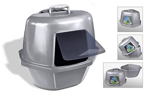 Van Ness Corner Enclosed Cat Pan, Silver, Large (CP9)