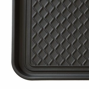 Stalwart 75-ST6014 All Weather Boot Tray-Water Resistant Plastic Utility Shoe Mat for Indoor and Outdoor Use in All Seasons (Black), Medium