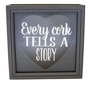 boston warehouse shadowbox wine cork holder every cork tells a story 10-inch gray