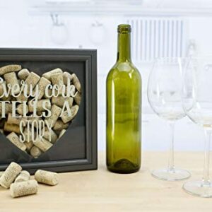 Boston Warehouse Shadowbox Wine Cork Holder Every Cork Tells A Story 10-Inch Gray