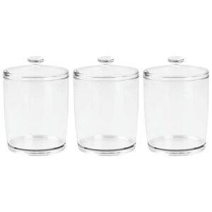 mDesign Plastic Laundry Shelf Storage Organizer Jar Holder Set for Laundry Room Storage - Holds Detergent Powder, Pods, Clothes Pins, Dryer Sheets, Scent Boosters - 3 Pack - Clear