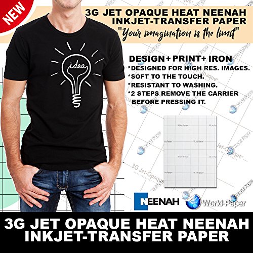 INKJET TRANSFER PAPER FOR DARK FABRIC: NEENAH"3G JET OPAQUE" (11" x 17") 25Pk :)