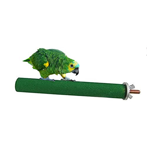 Keersi Wood Perch Paw Grinding Toy for Parrot Macaw African Greys Eclectus Budgies Parakeet Cockatoo Cockatiels Conure Lovebird Finch Cage Toy