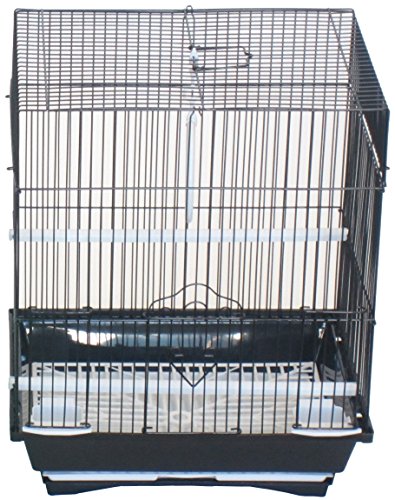 YML A1124MBLK Flat Top Small Parakeet Cage, 11" x 8.5" x 14"