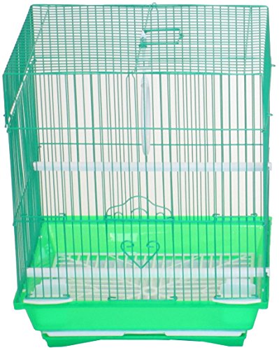 YML A1124MGRN Flat Top Small Parakeet Cage, 11" x 8.5" x 14"